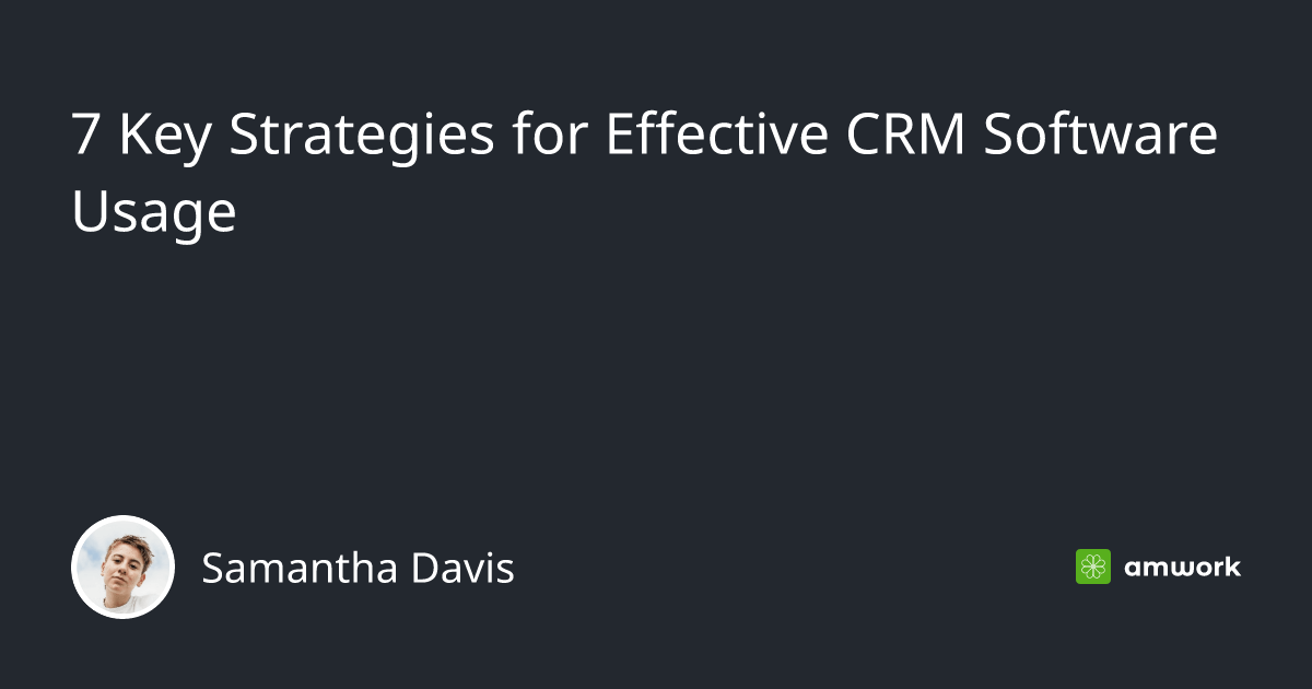 7 Key Strategies For Effective Crm Software Usage Amwork All In One