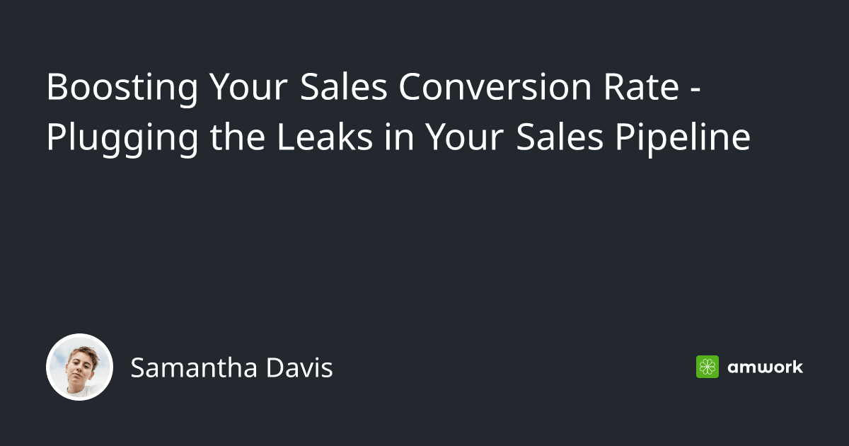 Boosting Your Sales Conversion Rate - Plugging the Leaks in Your Sales ...